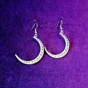 Heart Moon Sickle Earrings - Bronze Druid Sickle Occult Spiritual ...