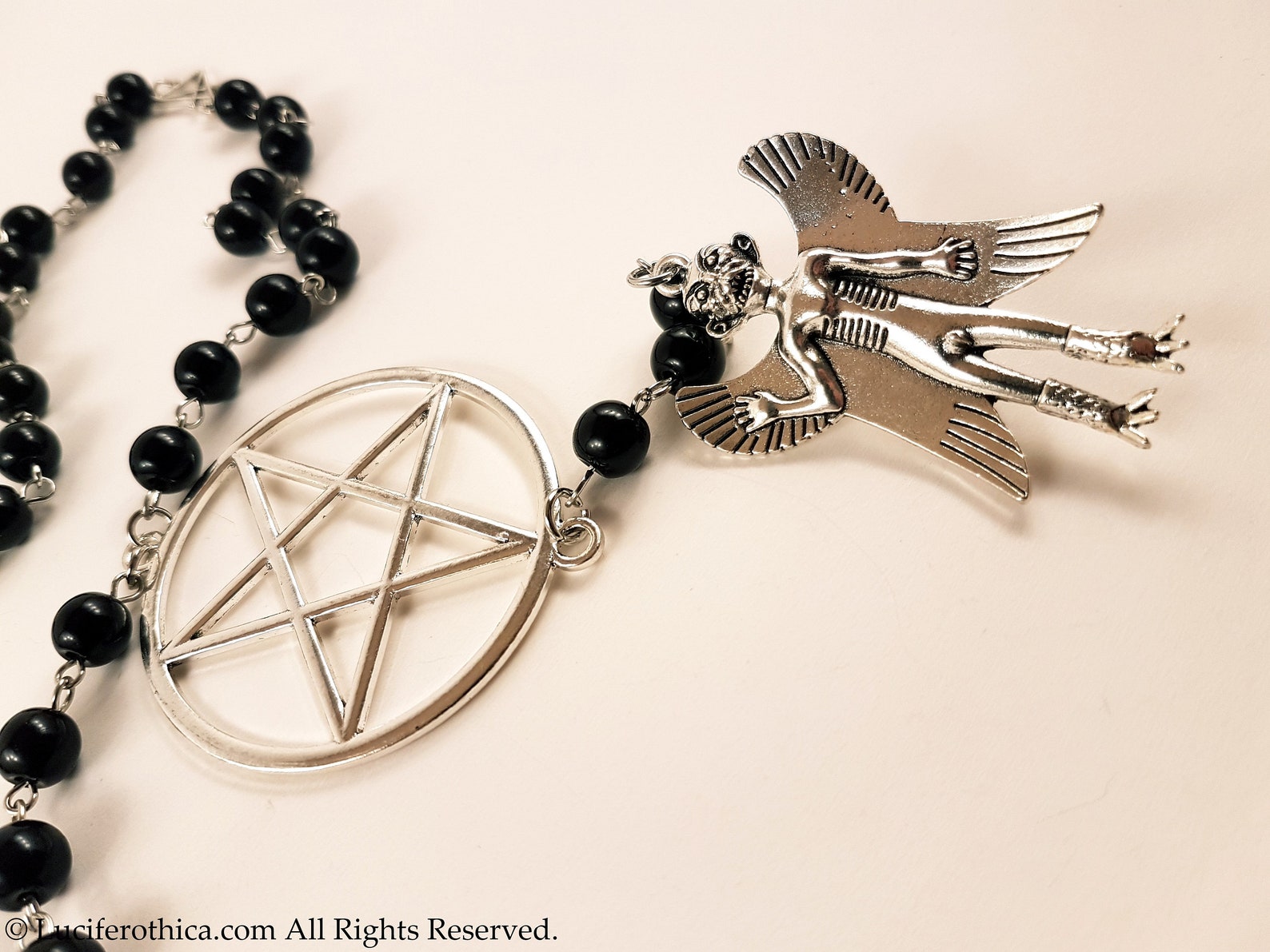 Pazuzu Rosary Occult Demonic Flying Demon Sigil of Lucifer | Etsy