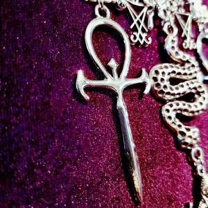Vampyre Ankh Necklace - Occult Vampire Sigil or Lucifer Lilith Serpent ...