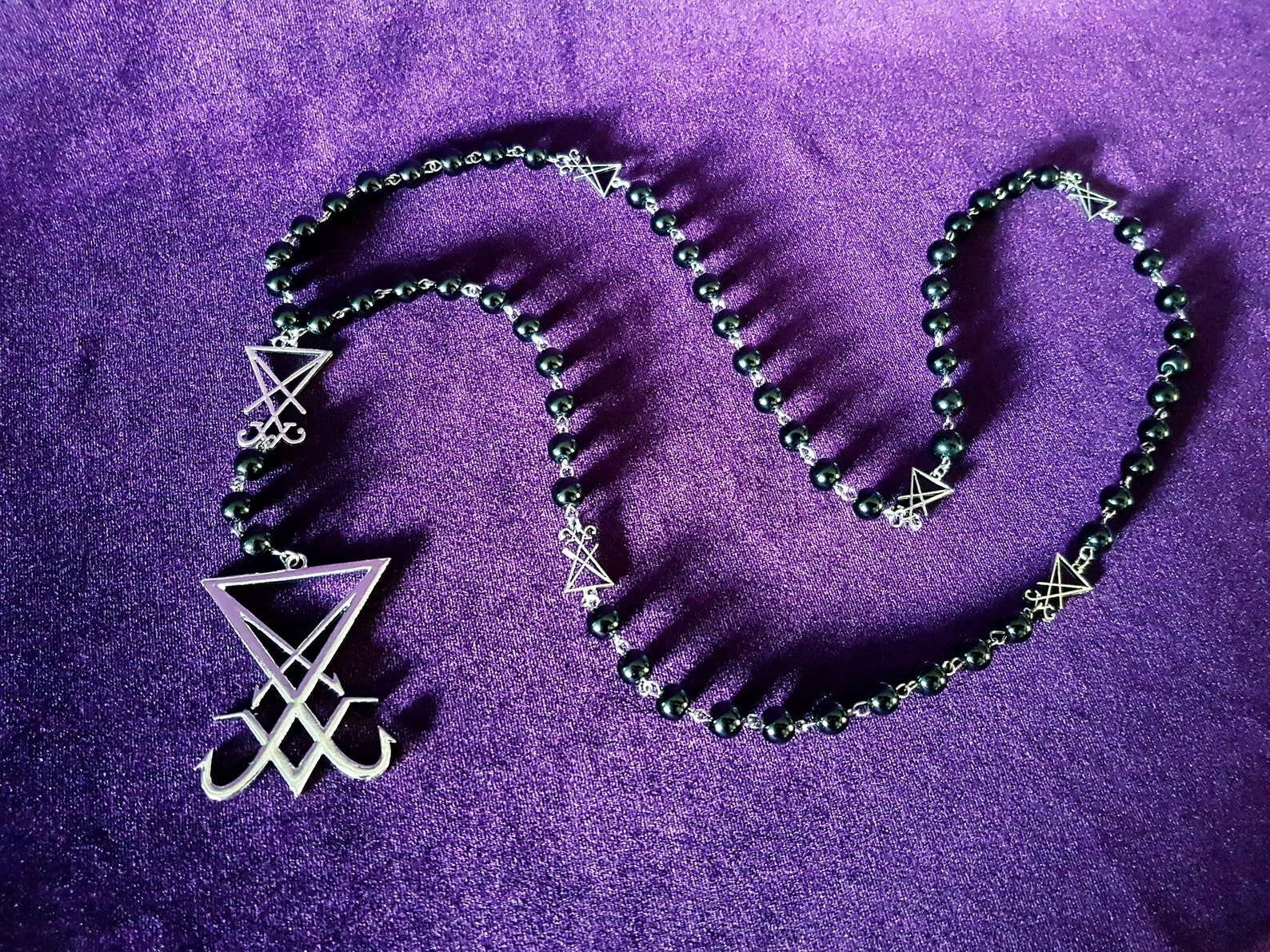 Sigil of Lucifer Rosary new Design Luciferian Rosary Occult | Etsy