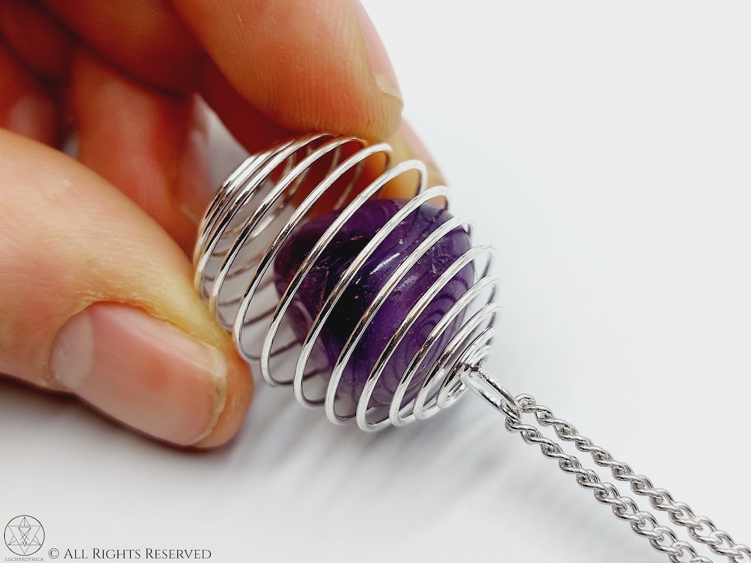 Amethyst Crystal Spiral Pendant - Healing Pendant Consciousness ...