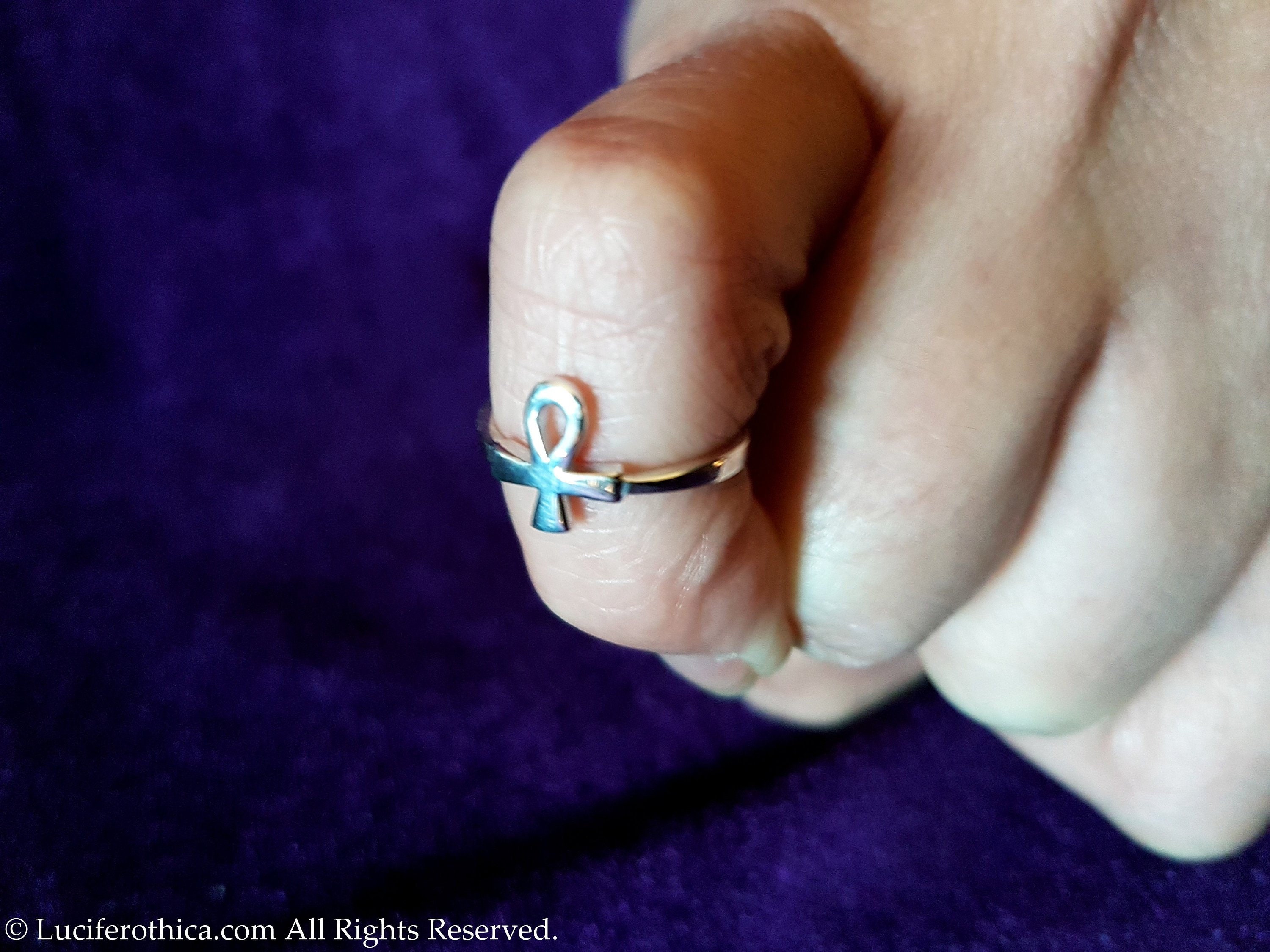 Sterling Silver Ankh midi Ring (925)