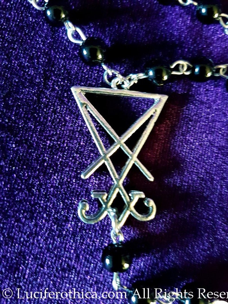 Sigil of Lilith Rosary - Occult Left Hand Path Seal of Lilith Necklace ...