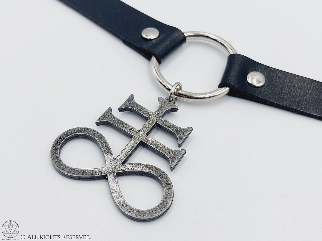 Satanic Cross | Brimstone | Leviathan Spike Choker - Occult Gothic ...