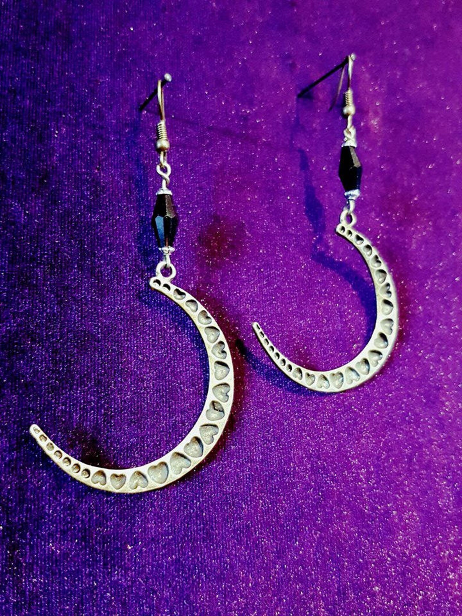 Heart Moon Sickle Earrings Bronze Druid Sickle Occult - Etsy