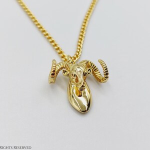 Baphomet Pendant (18K Gold Plated Pendant & Chain) Horned Baphomet ...