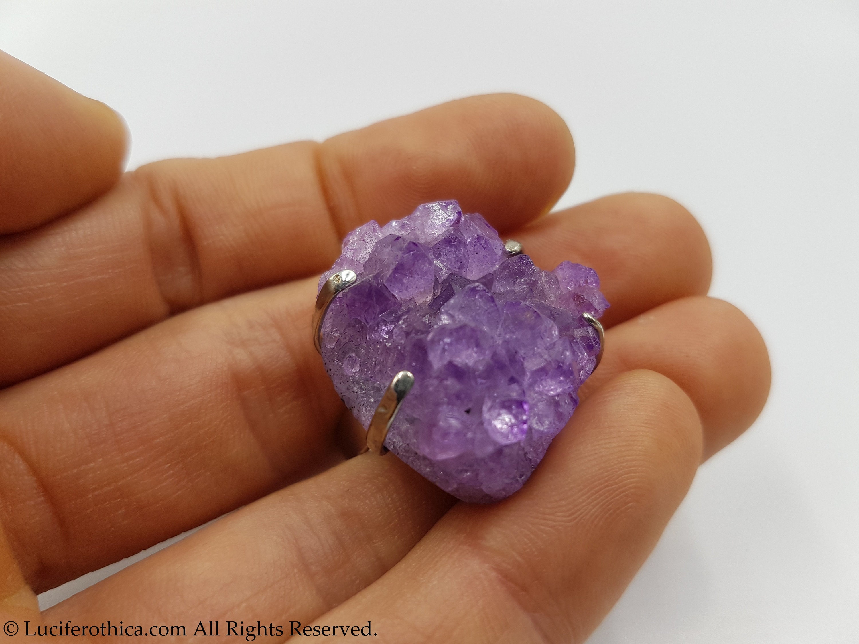 Raw Amethyst Cluster Ring
