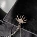 Rising Sun Collar Pin - Sunrise Sunray Horizon Double Chain Pin Gothic ...