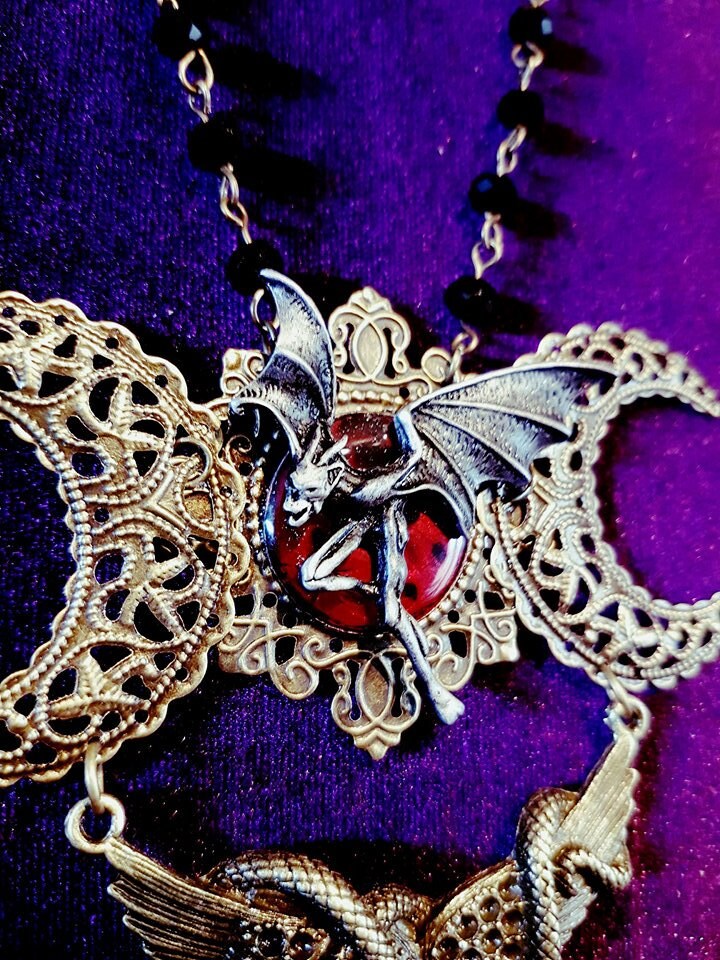 Demonic Gargoyle Rosary / Necklace.