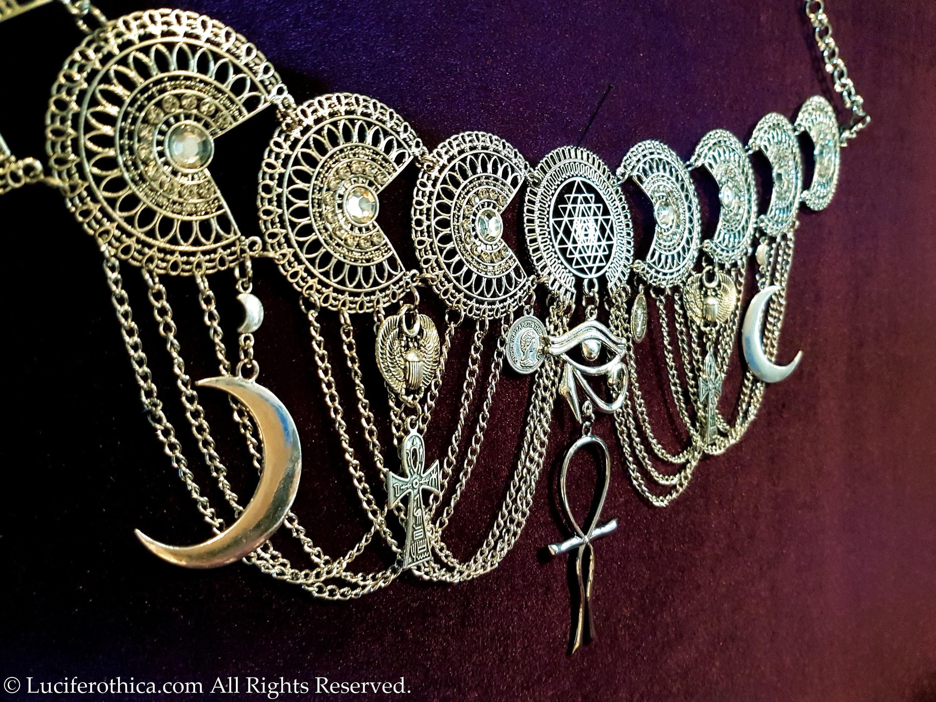 Egyptian Lemurian Ankh Hip Chain Belt