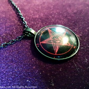 Red Sigil of Baphomet Dome Pendant - Bessy Version Occult Sigil of ...