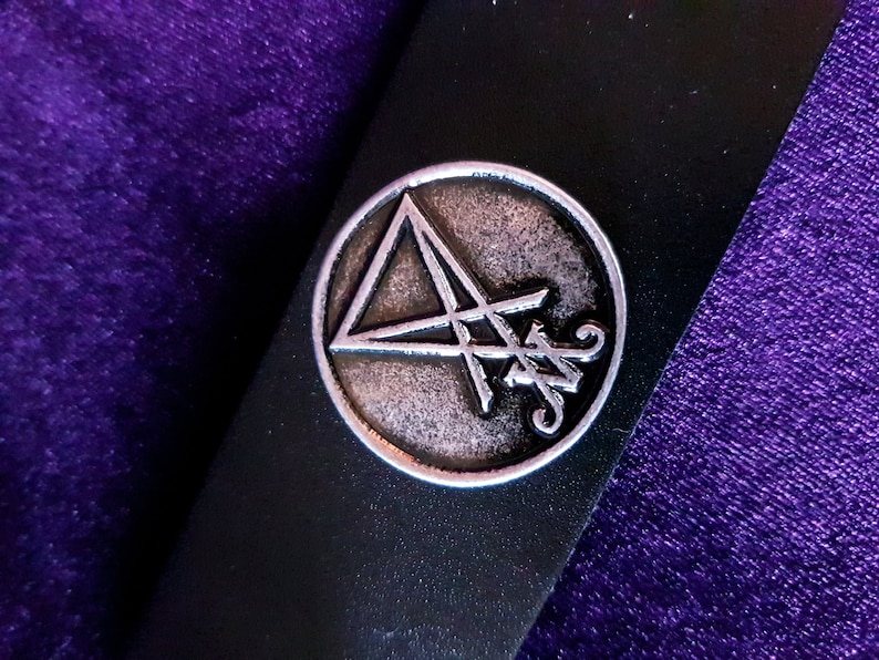 Leather Sigil of Lucifer Bracelet luciferian occult seal | Etsy