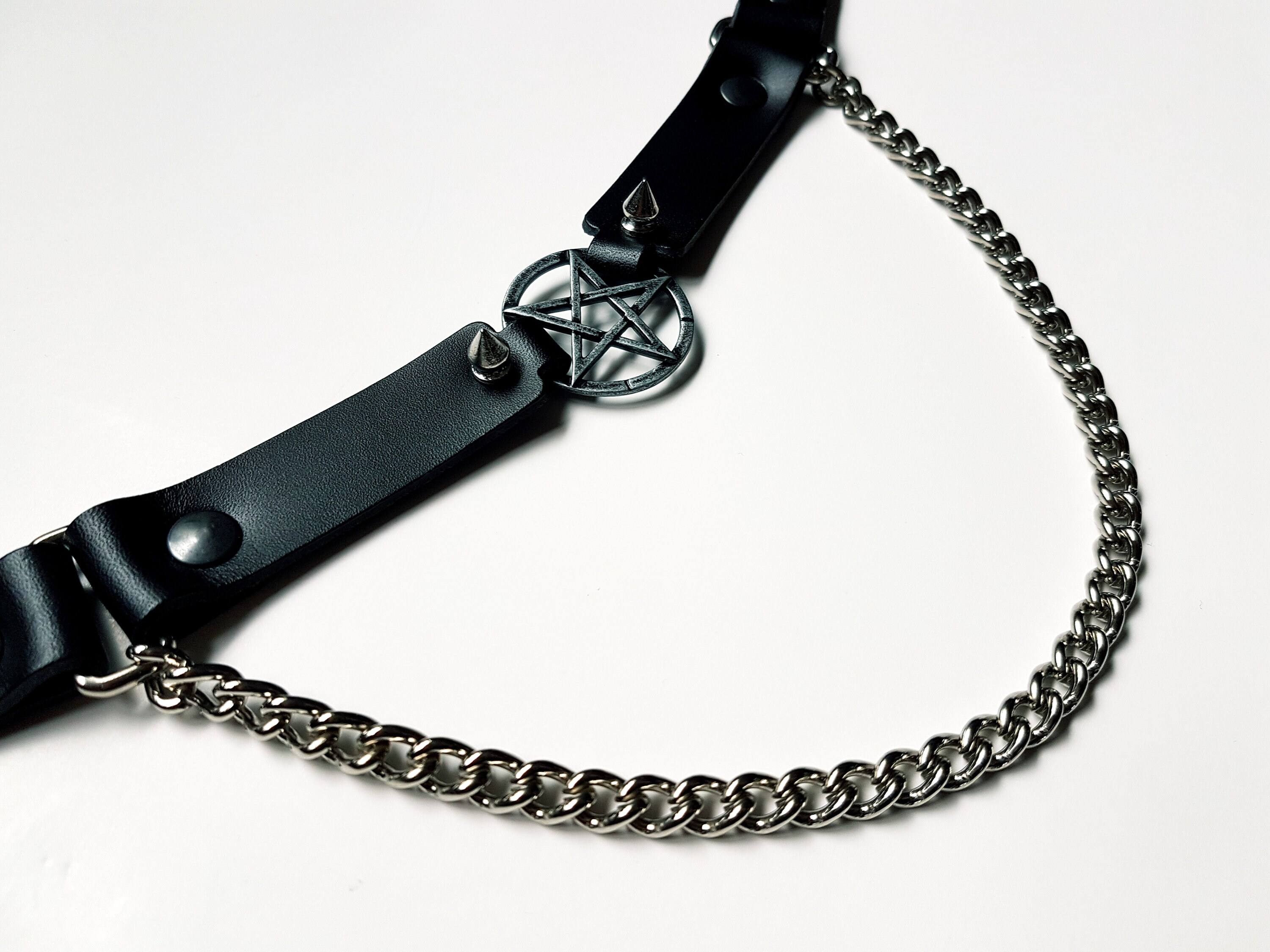 Leather Boot Strap with studs & chains (Currently 3 extra styles ...