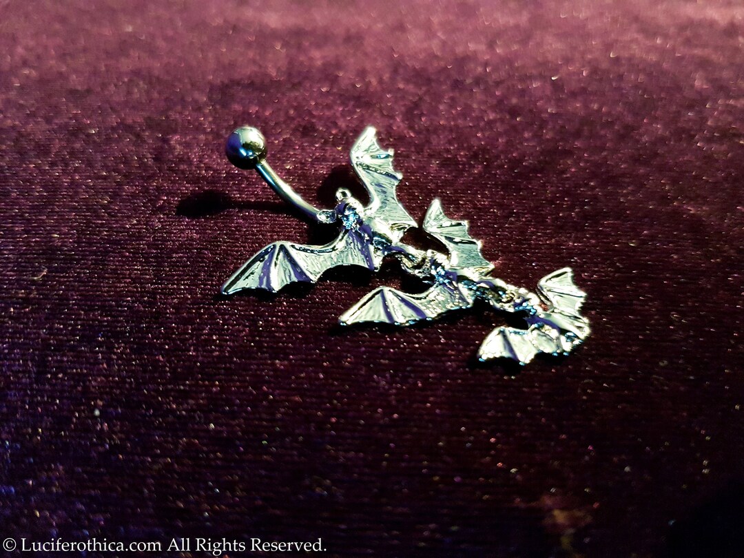 Vampire Gothic Bat Belly Button Piercing - Gothic Surgical Steel ...