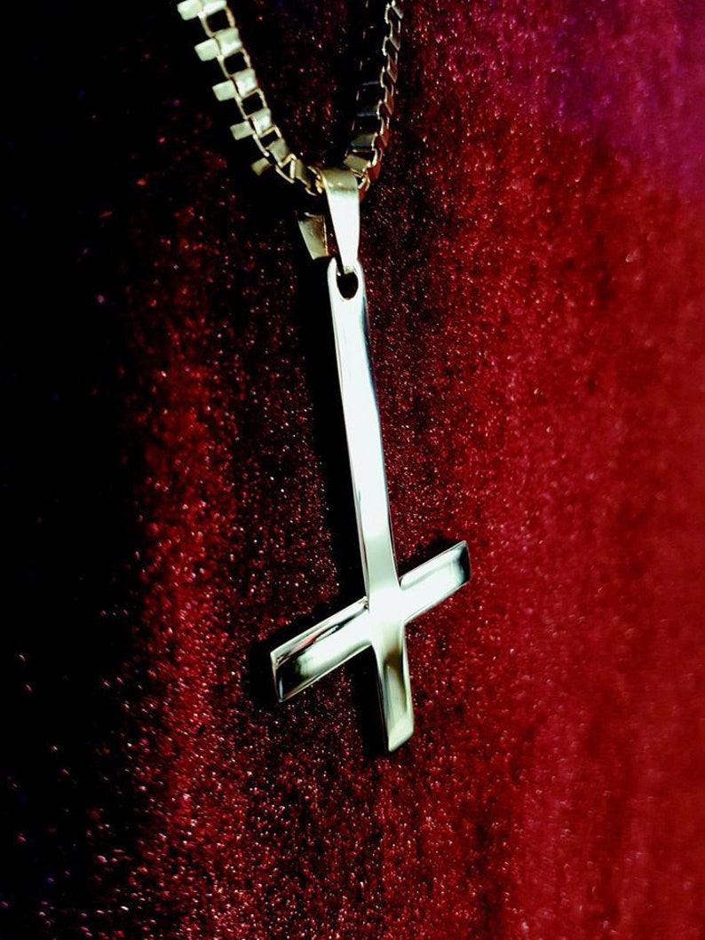 Stainless Steel Inverted Cross Goth Gothic Occult Anitchrist - Etsy