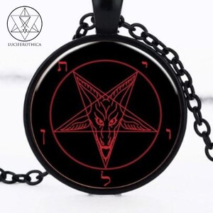 Red Sigil of Baphomet Dome Pendant - Bessy Version Occult Sigil of ...