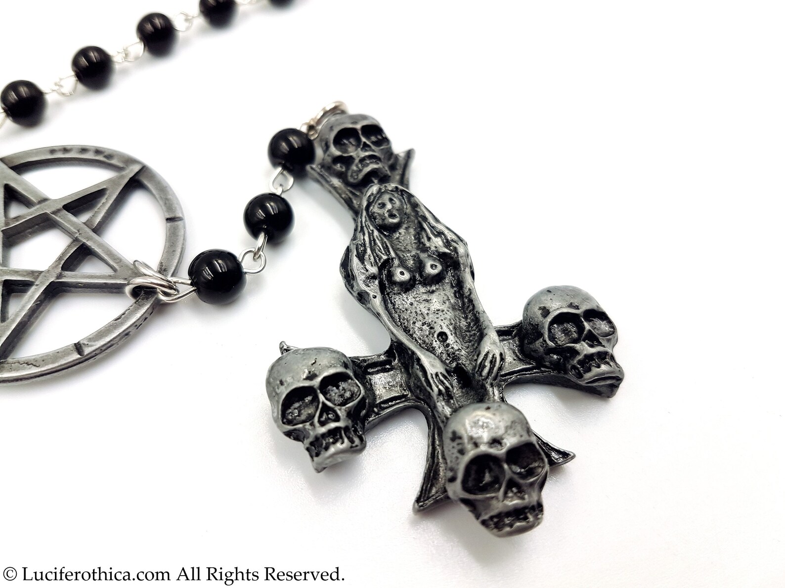 Satanic Inverted Cross Rosary - Occult Rosary Left Hand Path Seal of ...