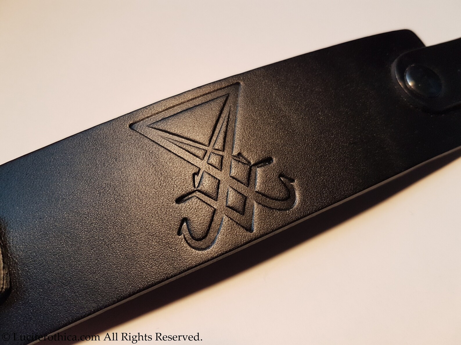 Black Leather Sigil of Lucifer Bracelet 2 Styles Occult - Etsy