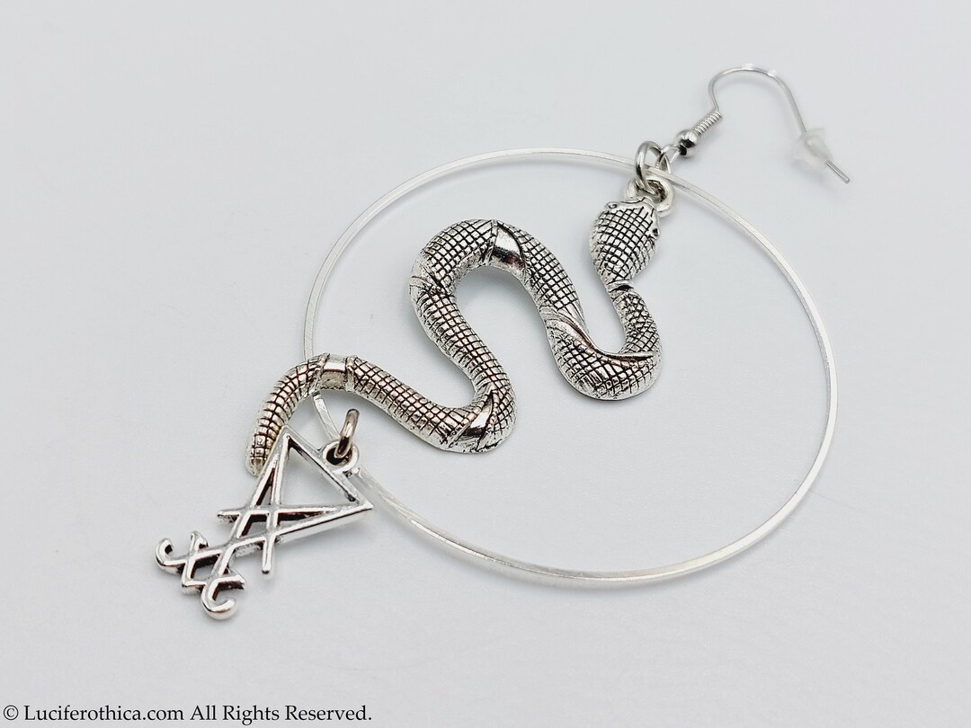 Luciferian Serpent Earrings - Sigil of Lucifer Wisdom Occult Lucifer ...