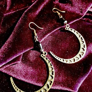 Heart Moon Sickle Earrings - Bronze Druid Sickle Occult Spiritual ...