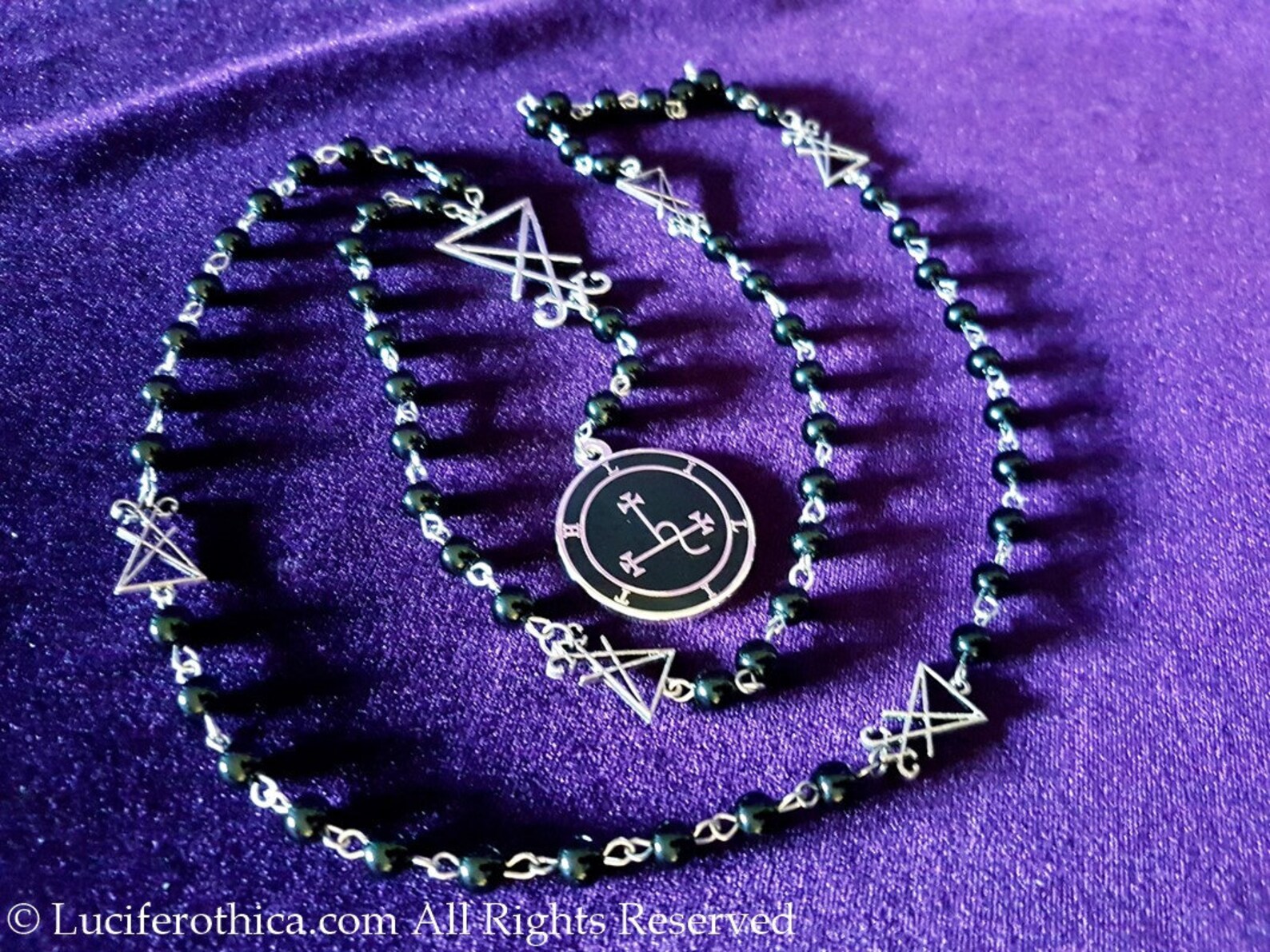 Sigil of Lilith Rosary - Occult Left Hand Path Seal of Lilith Necklace ...