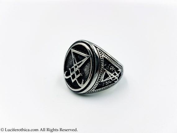 Sigil of Lucifer Ring Stainless Steel occult goth gothic | Etsy