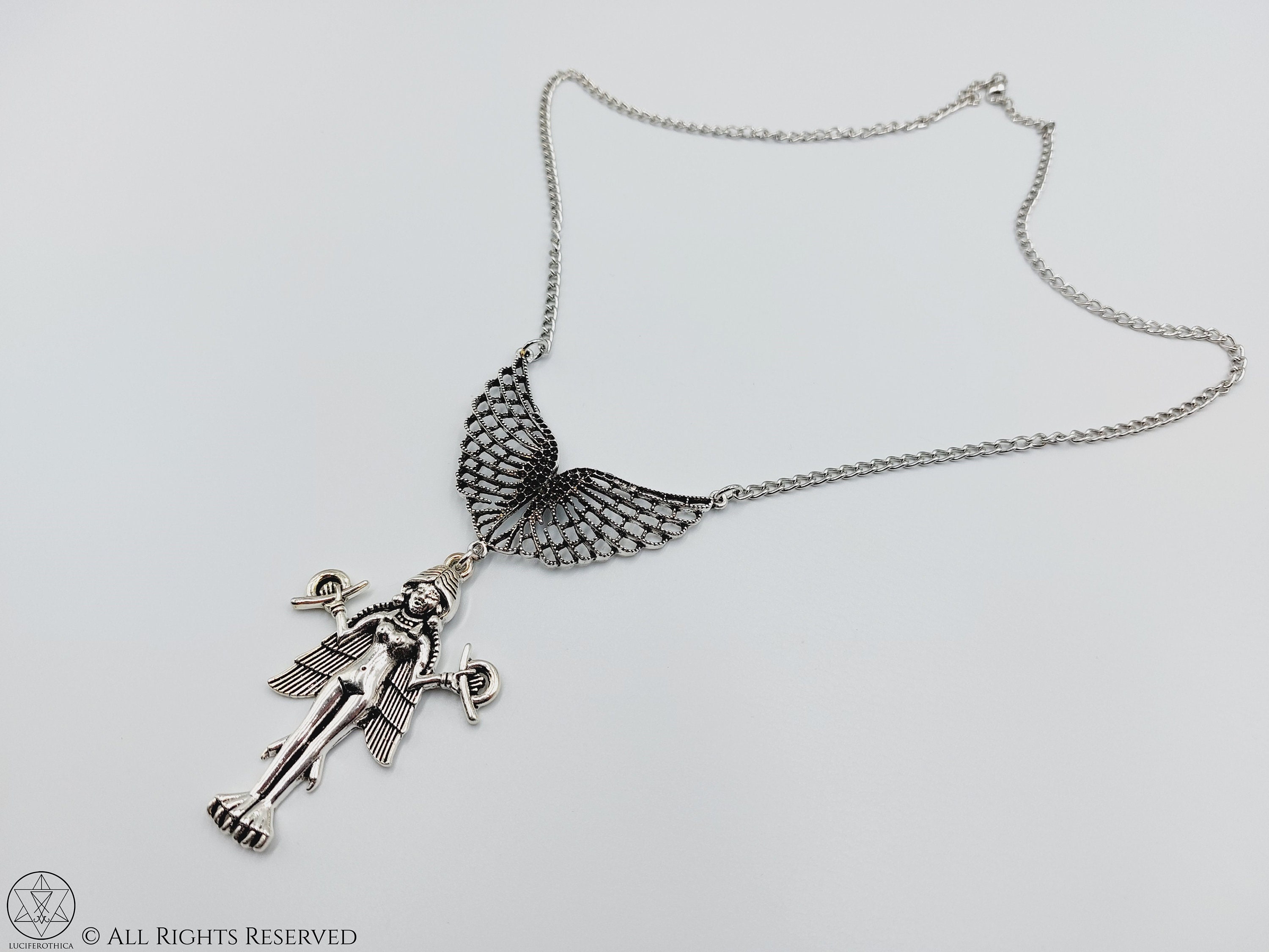 Winged Lilith Inanna Ishtar Pendant Necklace