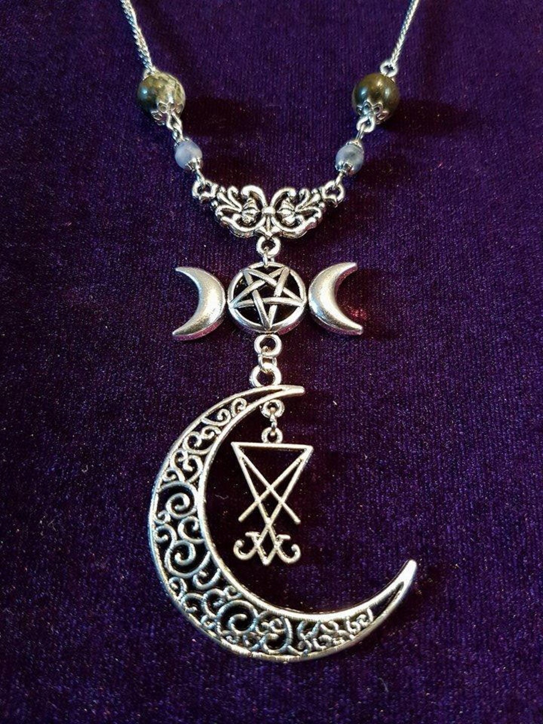 Hecate Necklace - Hecate Lucifer Lefthandpath Occult Gothic Pentagram ...