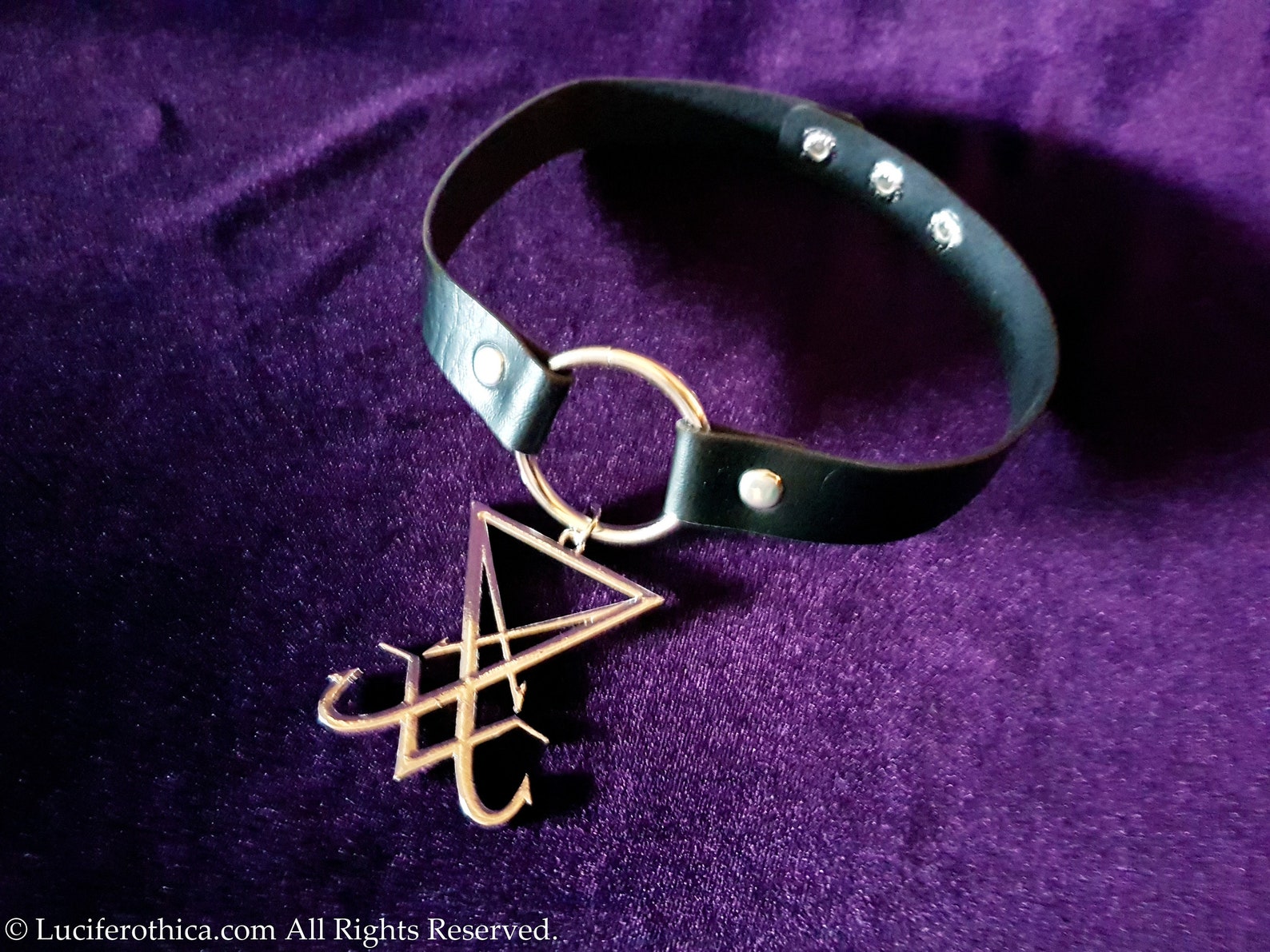 Sigil of Lucifer Ring Choker (new Design) - Occult Luciferian Sm Goth ...