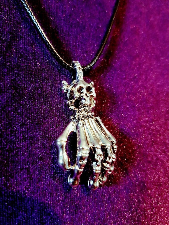 Grasp of Death Pendant Skull Skeleton Hand Necklace Gothic | Etsy
