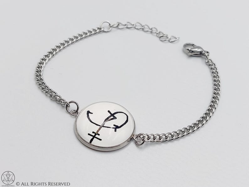 Pulsera Dukante Sigil of Satan (acero inoxidable) - Medallón de sello ...