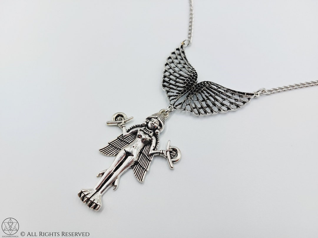 Winged Lilith | Inanna | Ishtar Pendant Necklace - Ereshkigal Sumerian ...