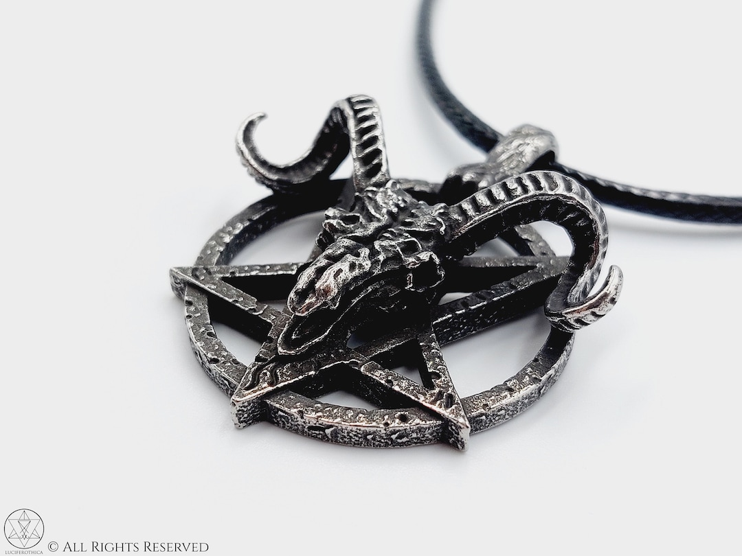 Goat of Mendes Baphomet Pendant (2 Styles) Dark Silver Tone Sigil Seal ...