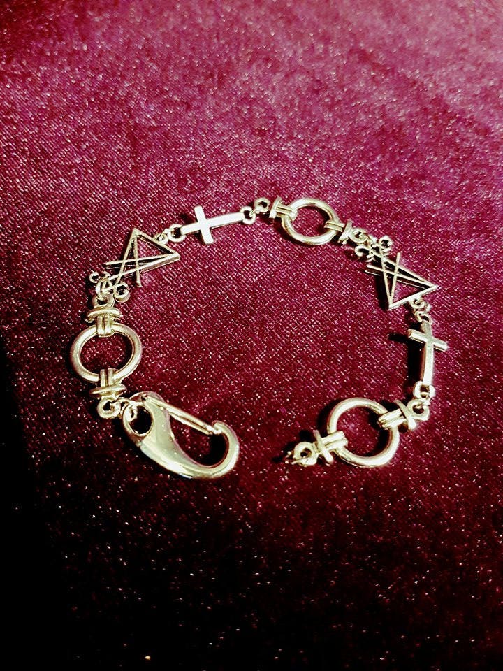 Luciferian Bracelet with inverted cross