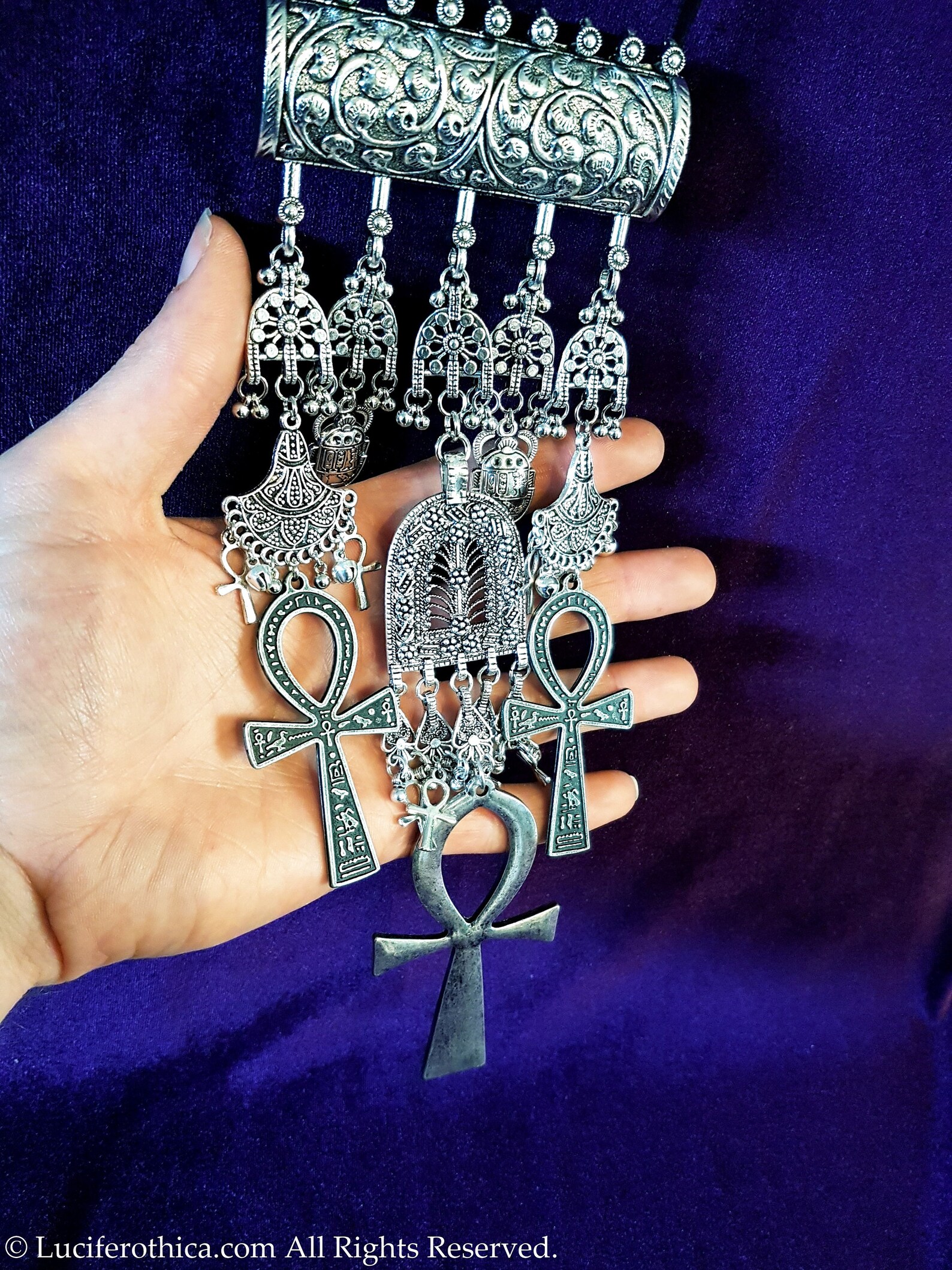 Tribal Ankh Necklace - Occult Vampire Ankh Necklace Immortality Gothic ...
