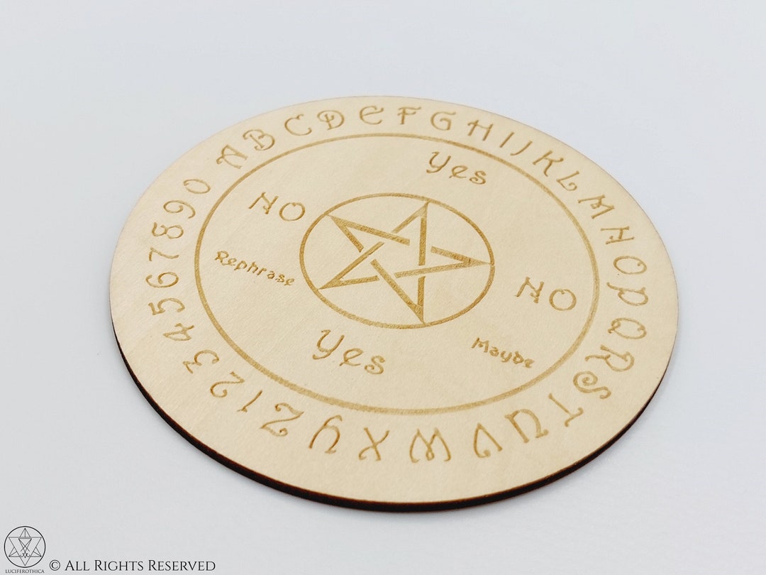 Scrying Disk in Wood With Pentagram - Pendulum Circle Witchcraft Occult ...