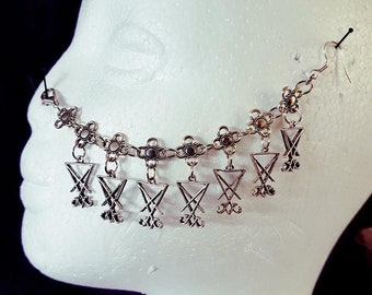 Spike Nosechain 2 Styles Goth Gothic Occult Nose Jewellery | Etsy