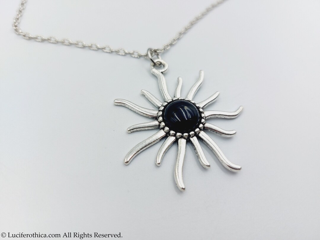 Black Sun Pendant - Occult Pagan Symbol Kolovrat Magick Necklace Path ...