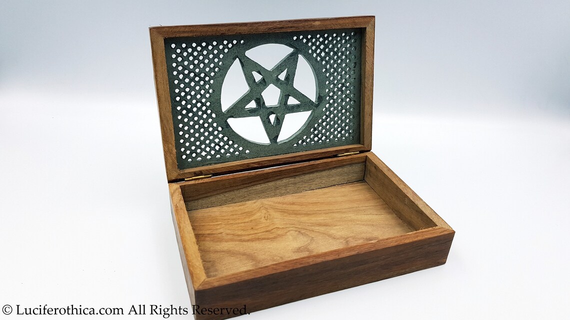 Pentagram Altar Jewellery Box Pentacle silver colour | Etsy