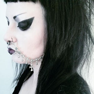 Ankh Sigil of Lucifer Clean Nosechain Goth Gothic Occult Nose Jewelery ...