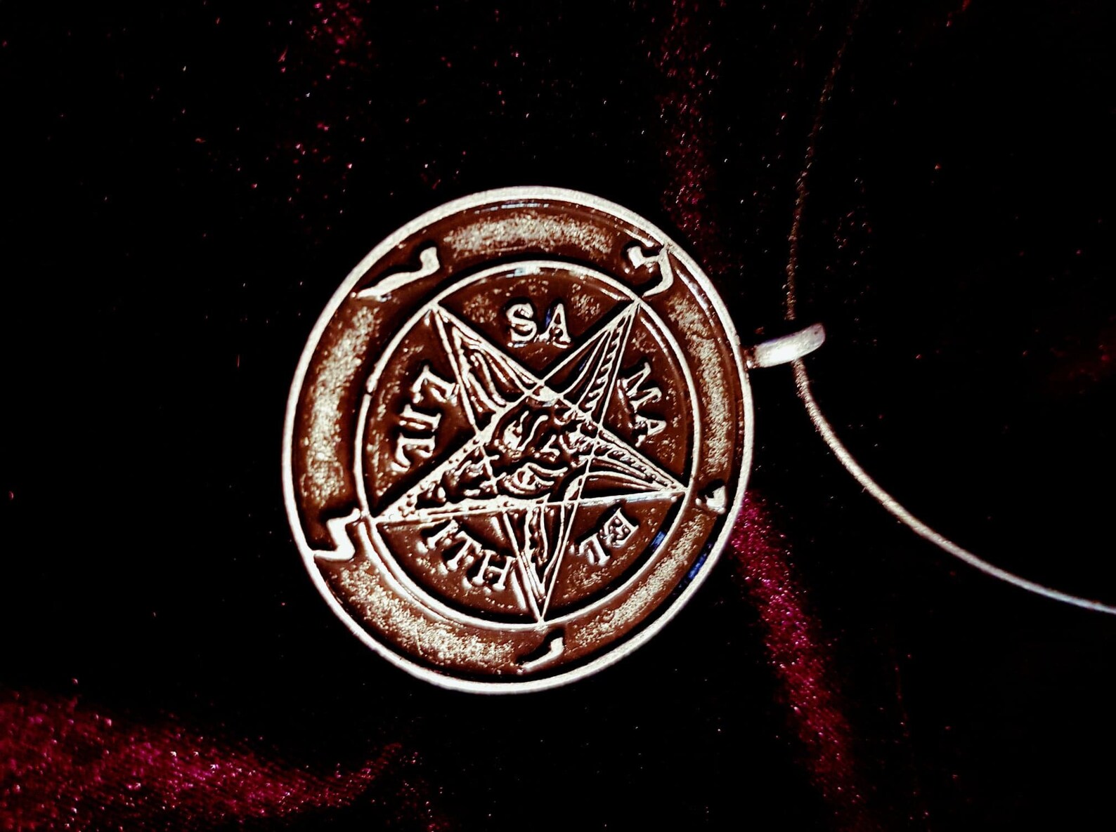 Samael Lilith Medallion Occult Sigil of Baphomet Leviathan Amulet Left ...