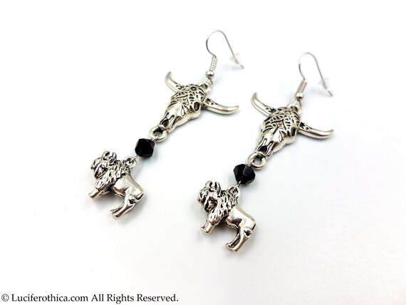 Bison Buffalo Skull Earrings Native American Bison Skull | Etsy