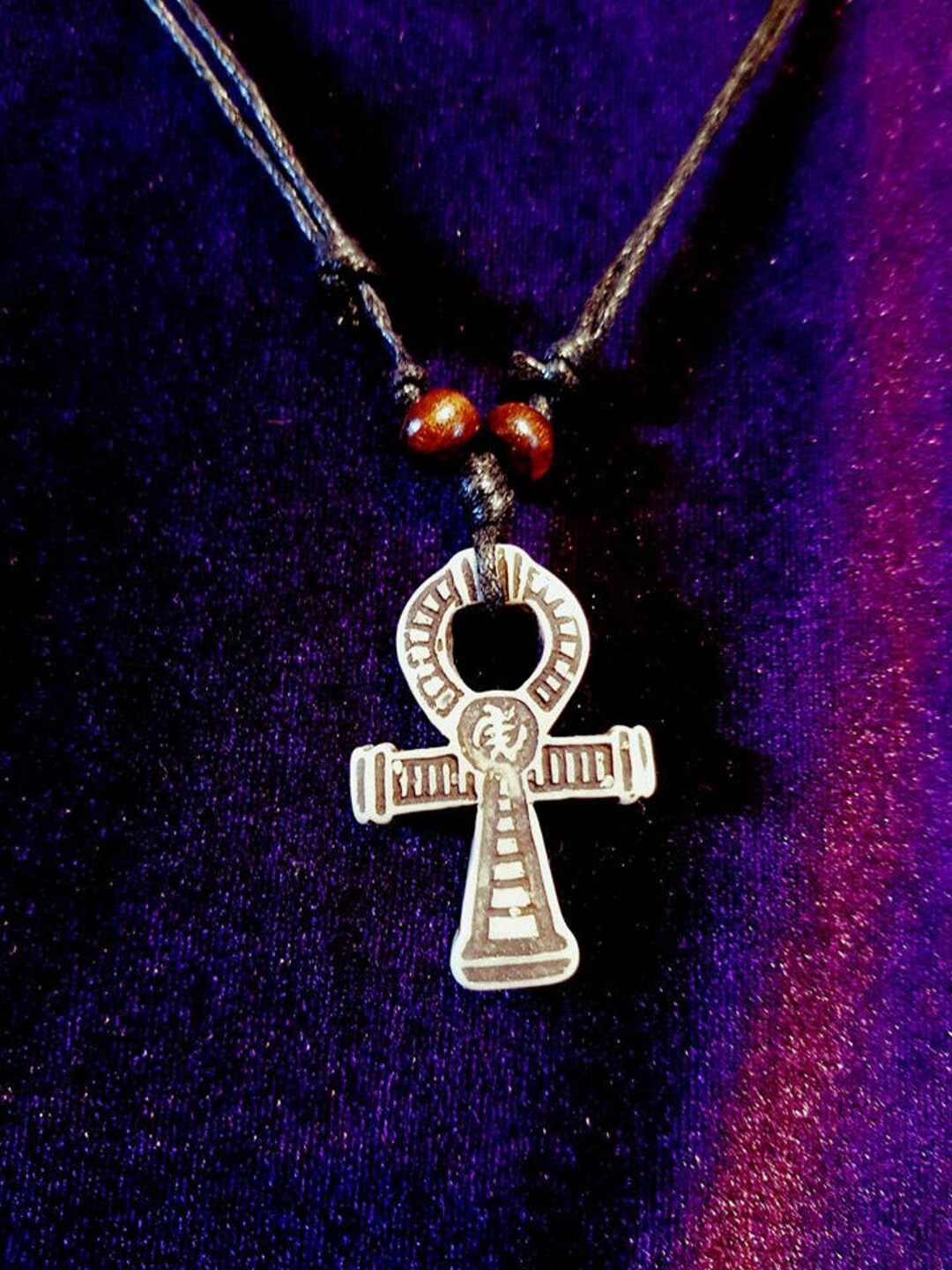 Ankh Necklace With Cord and Beads Ankh Gothic Vampire - Etsy