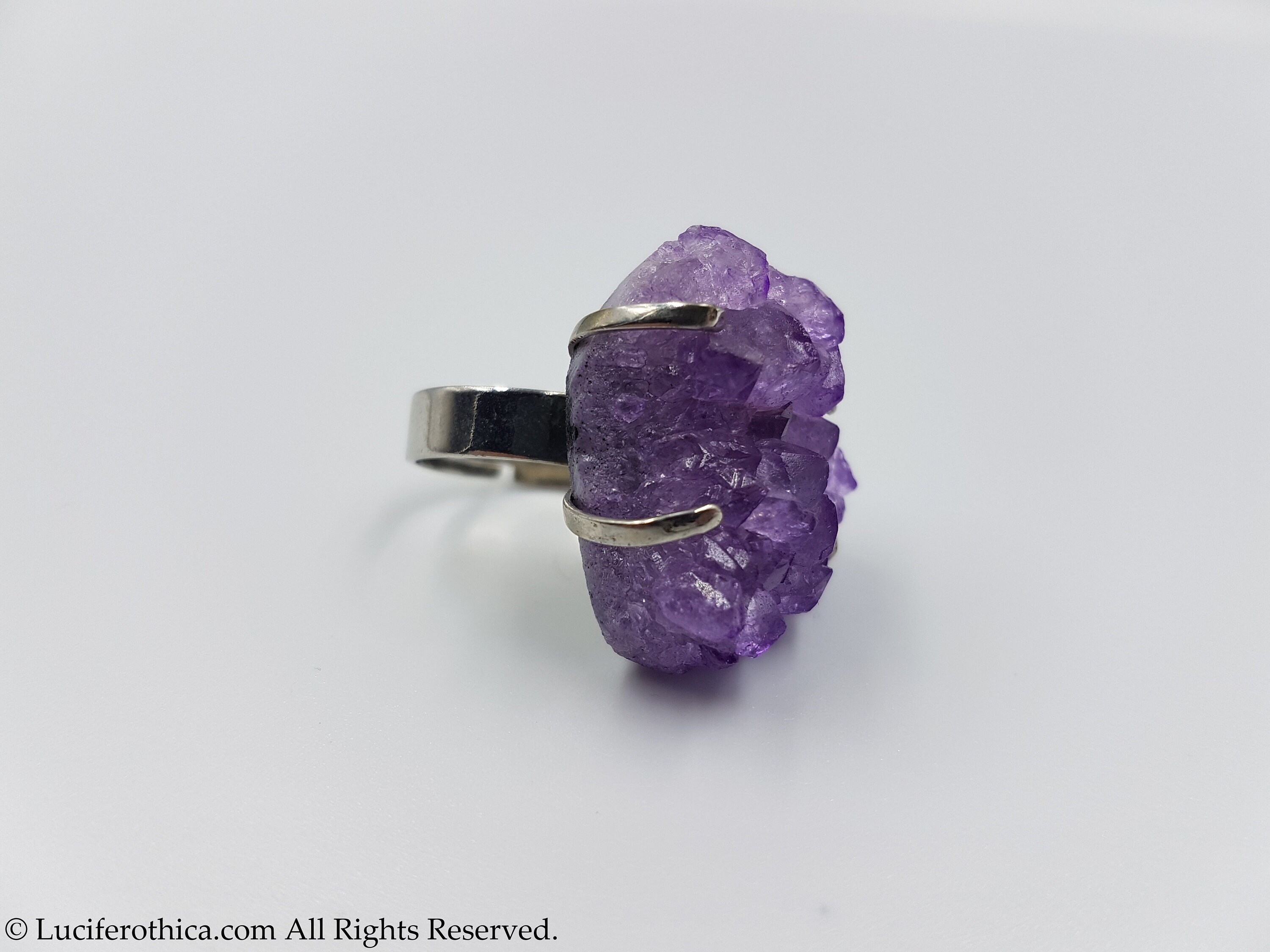 Raw Amethyst Cluster Ring