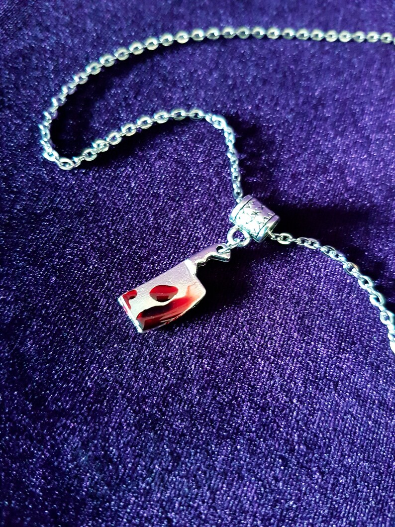 Bloody Cleaver Horror Pendant Halloween Red Resin Blood Meat - Etsy