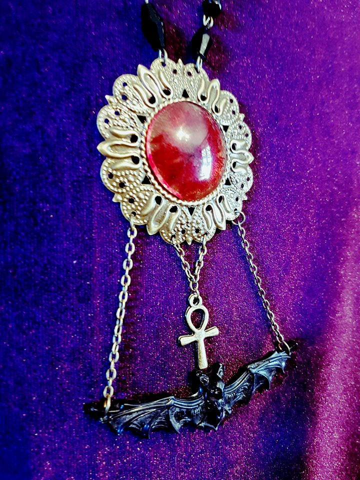 Bloody Rosary - ankh vampire bat blood dracula gothic goth vampiregoth