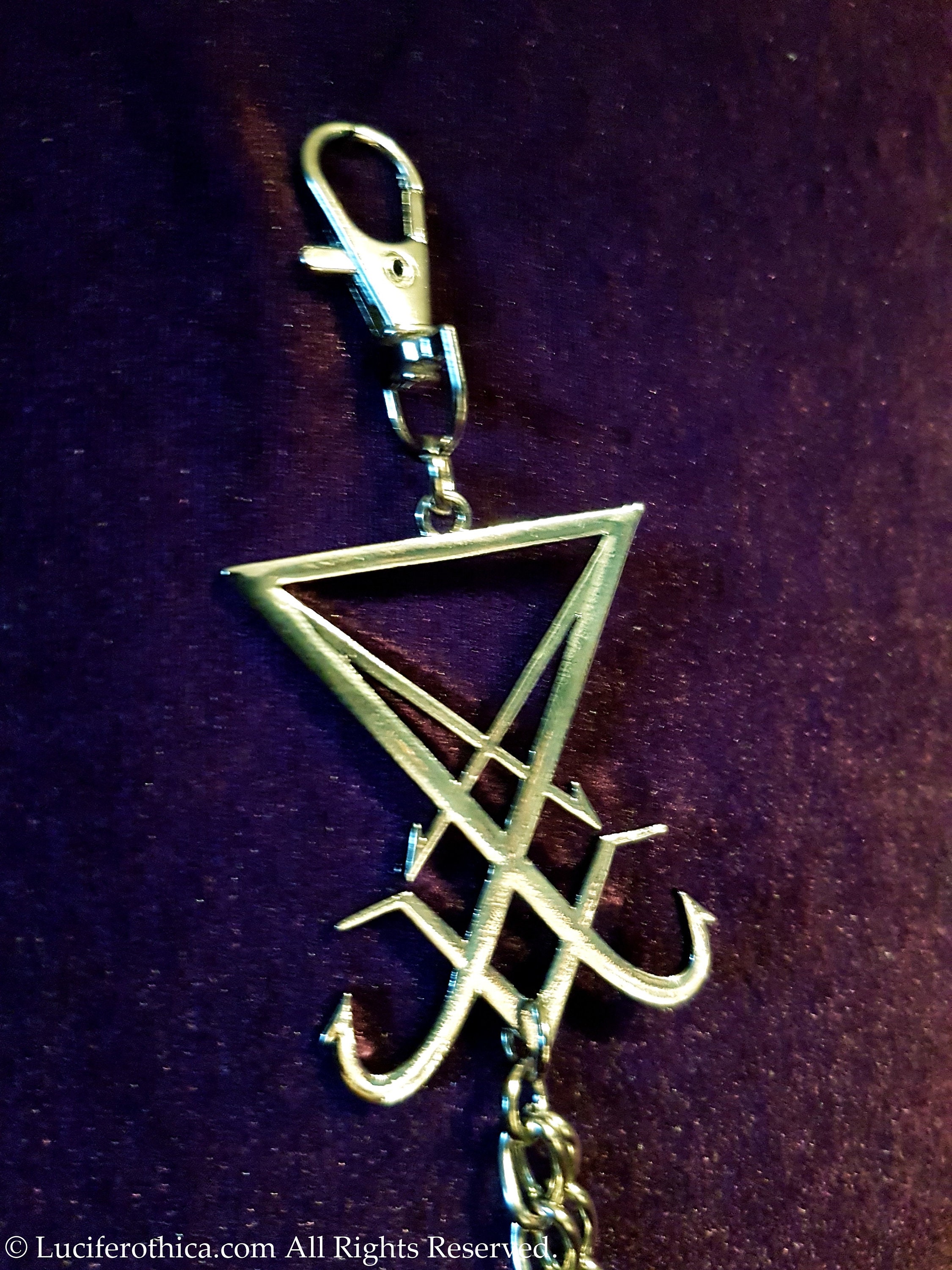 Sigil of Lucifer Pentacle Double Wallet Chain