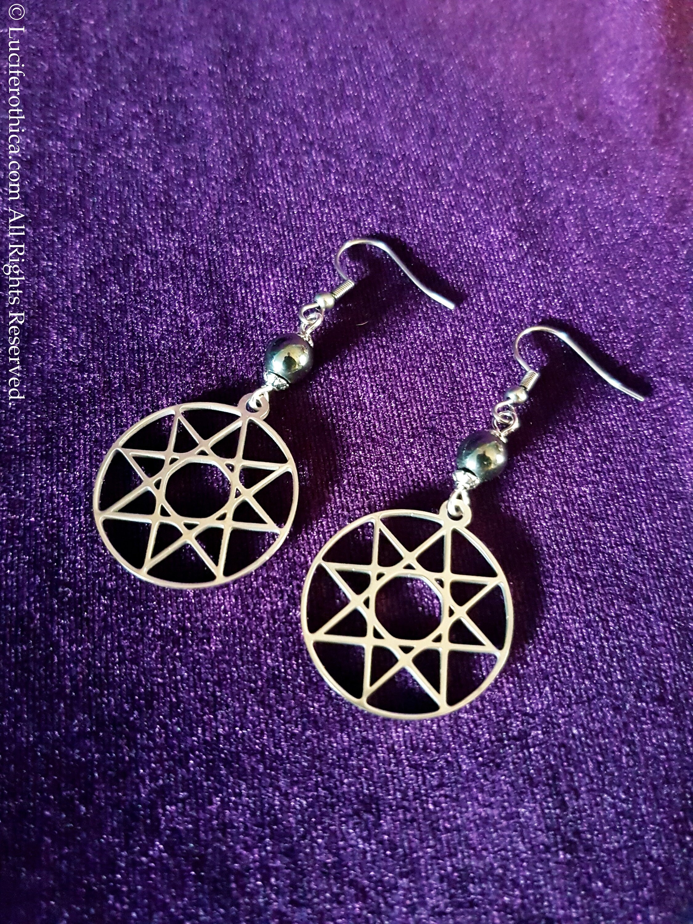 Octagram Earrings (Stainless Steel) - Sacred geometry occult symbolism