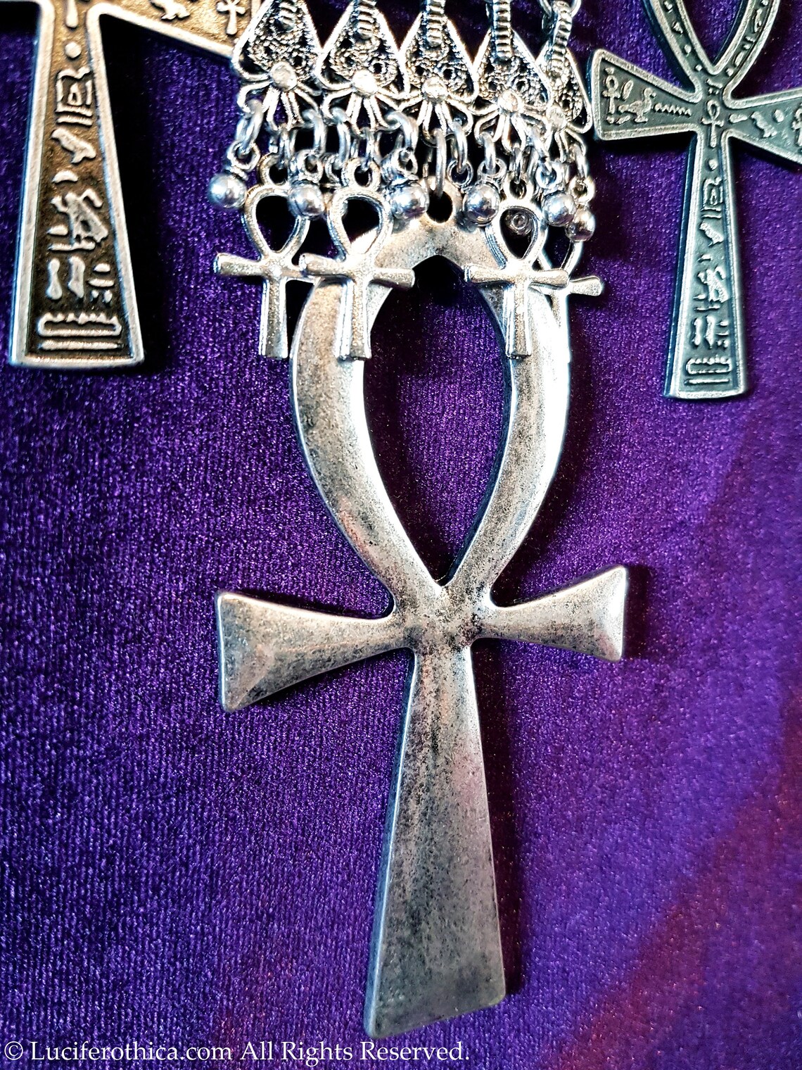 Tribal Ankh Necklace Occult Vampire Ankh Necklace | Etsy