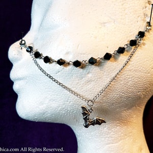 Gothic Bat Nosechain - Goth Gothic Occult Nose Jewellery Nose Piercing ...